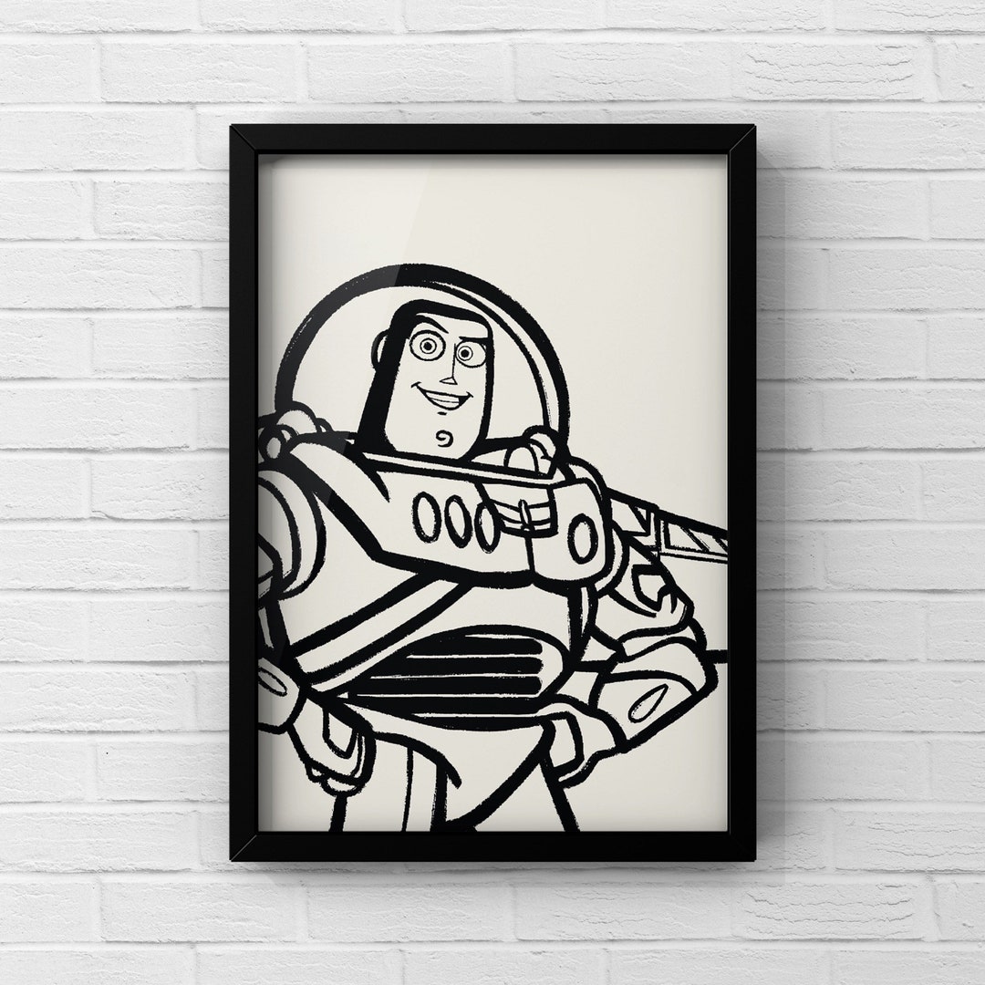 Toy Story Buzz Lightyear Painting Drawing Wall Art Home - Etsy