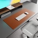 Leather Desk Pad Tan Brown Premium Italian Leather Real Minimal Desk ...