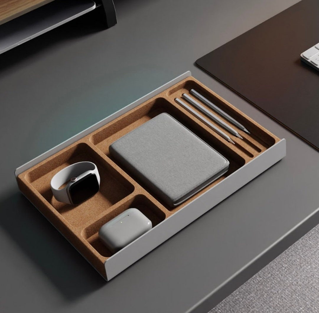 Desk Tray Grovemade Alternative Organiser Cork & Aluminium Catchall ...