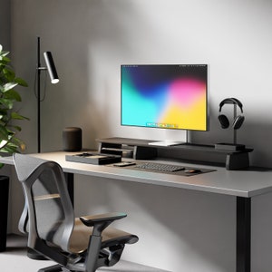 Black Desk Shelf Etsy
