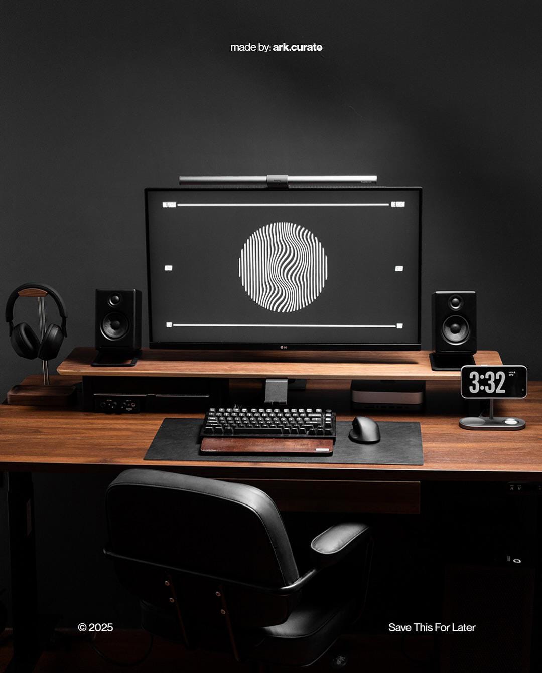 Walnut Desk Shelf Matte Monitor Riser Stand System Desk Organiser With Optional Drawer Premium ...