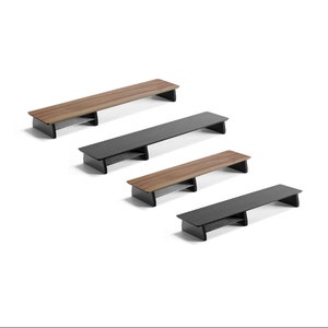 Monitor Stand Desk Shelf Riser Matte Black Dual Screen Large Desk ...