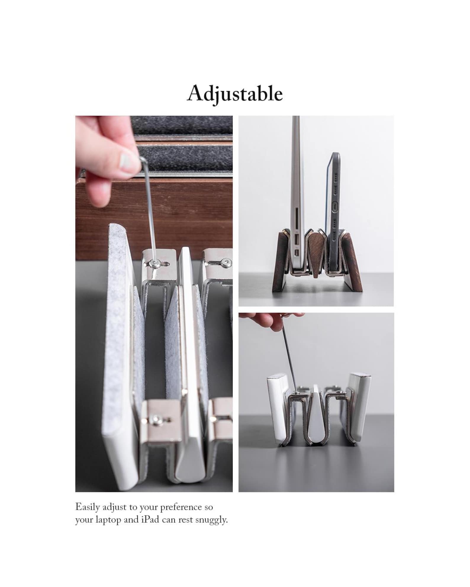 Vertical Laptop Stand Premium Black Wood Clamshell Stand Vertical for ...