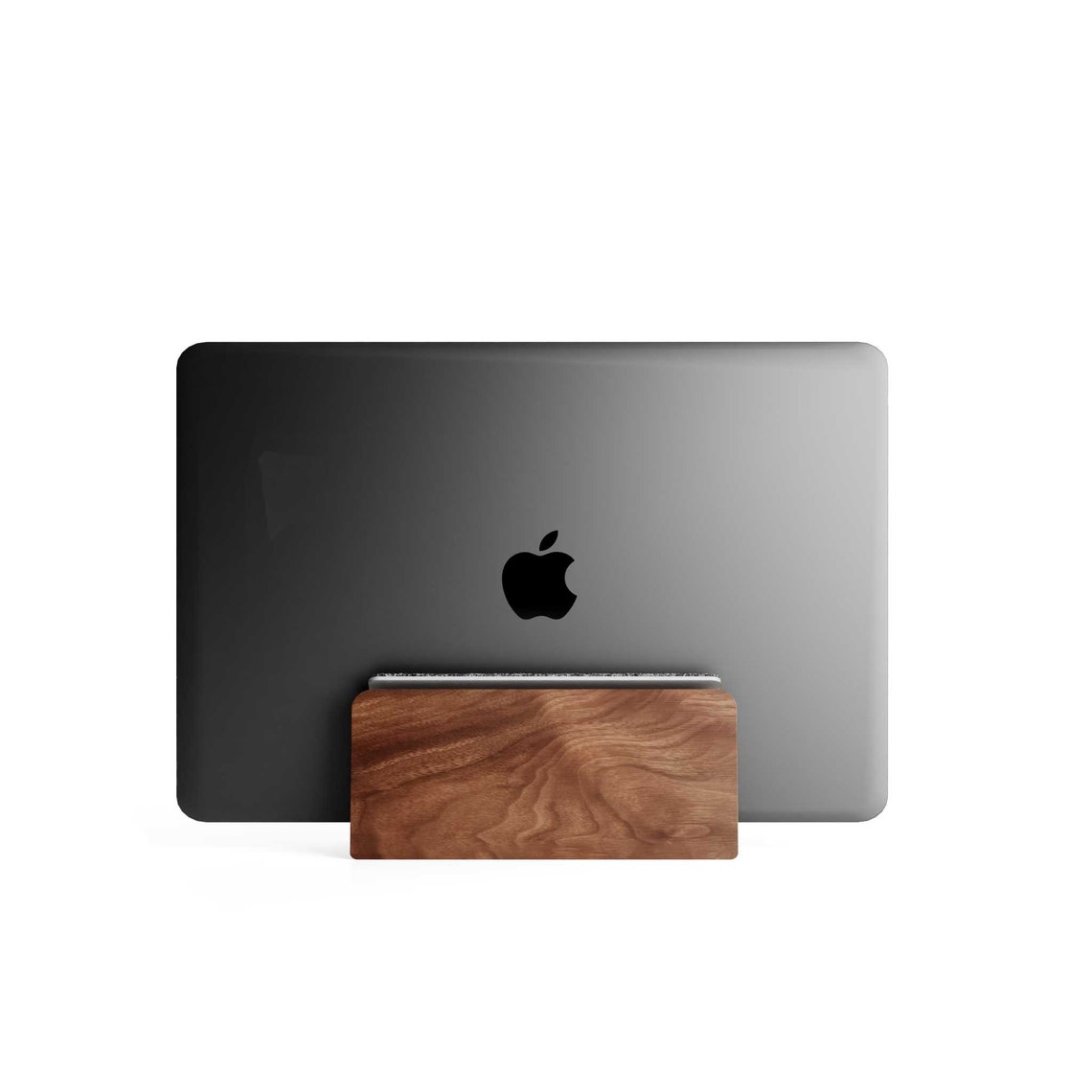 Walnut Wood Vertical Laptop Stand, Dual Slot Clamshell Dock - Etsy UK