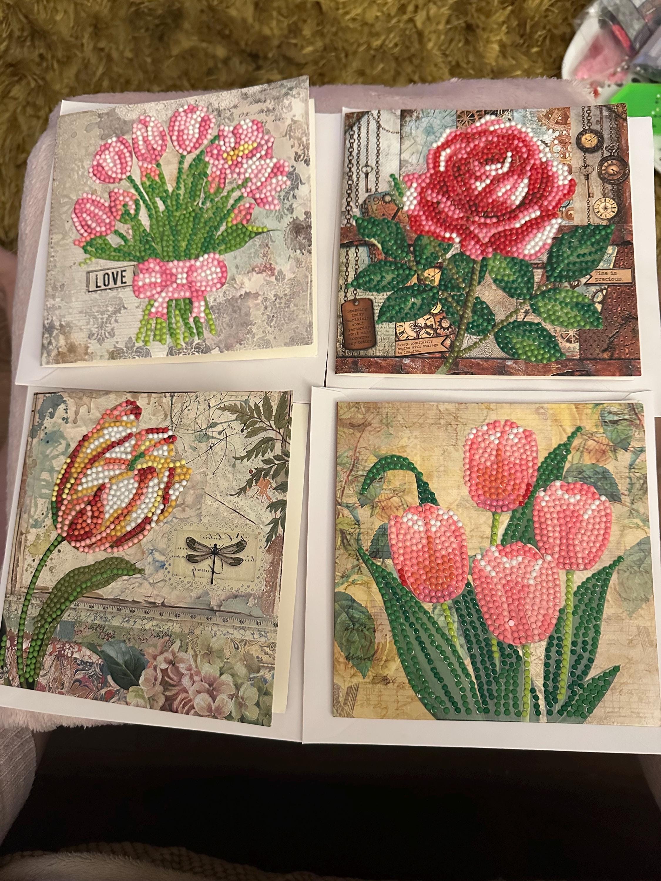 Flowers & Butterflies Blank Diamond Painting Cards - Etsy
