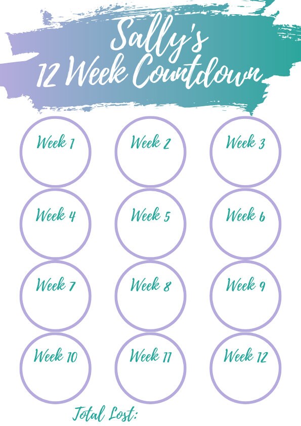 12 Week Weight Loss Tracker Template (print at Home) - Etsy