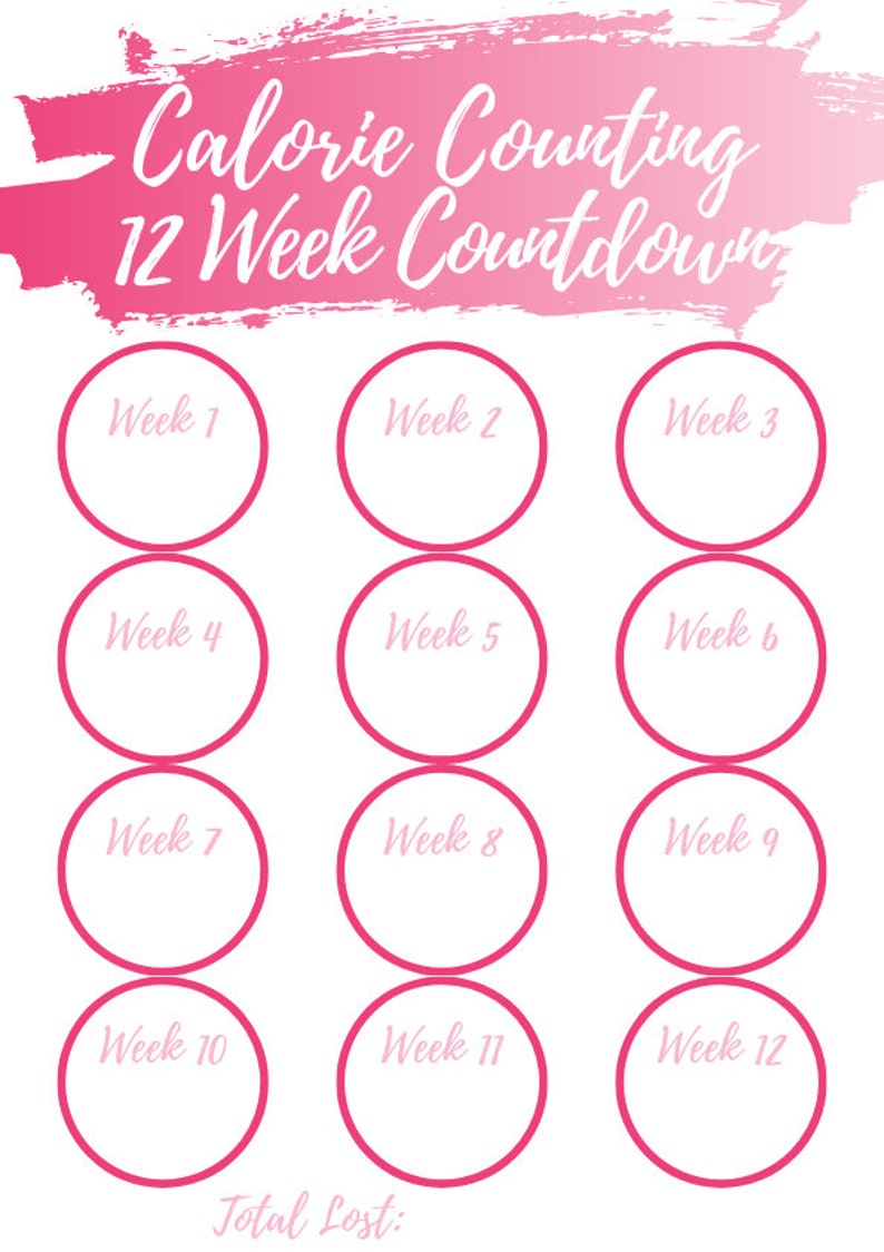 12 Week Weight Loss Tracker Template (print at Home) - Etsy