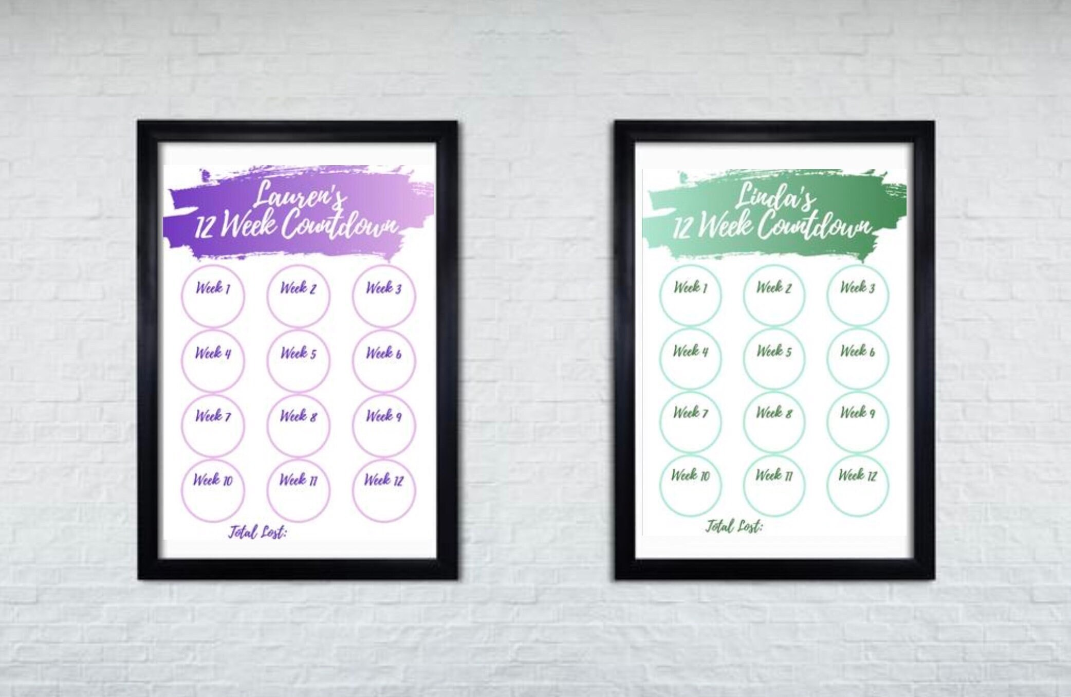 12 Week Weight Loss Tracker Template (print at Home) - Etsy