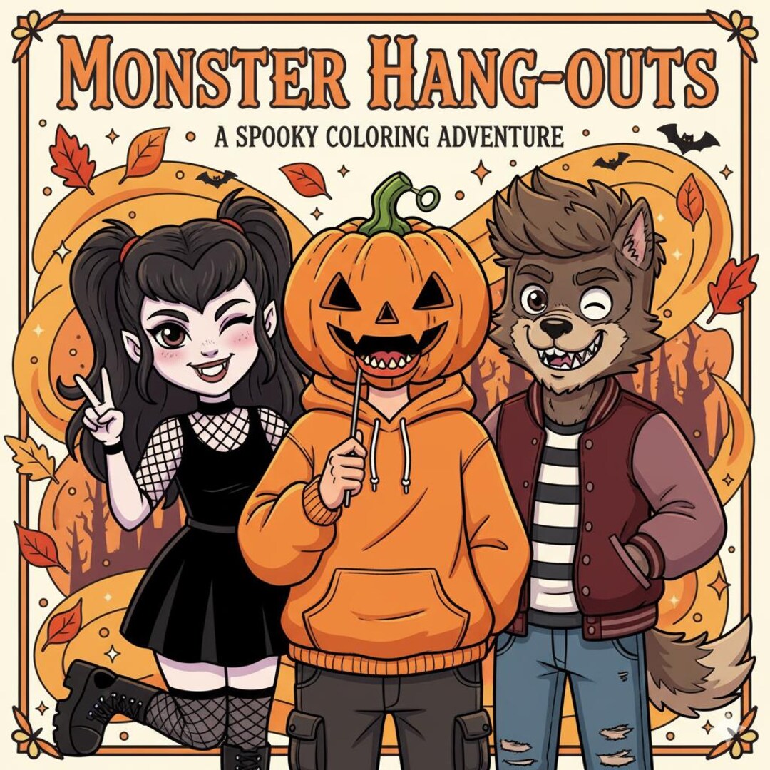 Teen Monster Halloween Coloring Book | 15 Page Printable (PDF) - Etsy