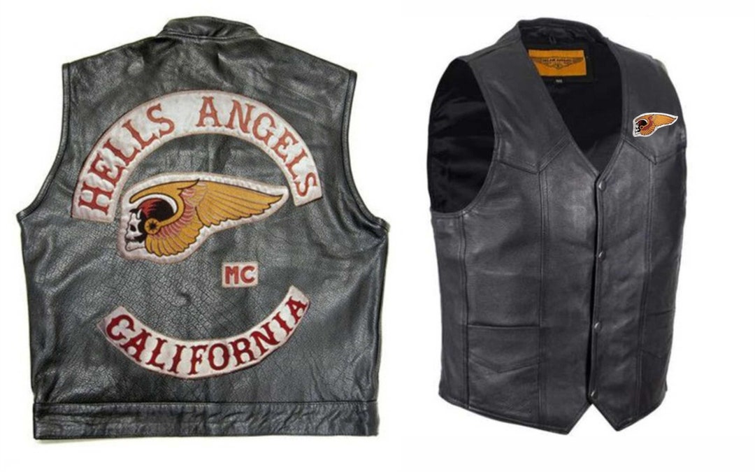 Mens Hells Angels California M C Leather Vest Gift for Men's Gift for ...