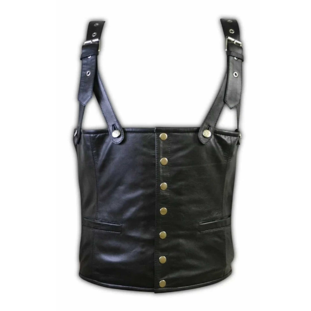 Men's Handmade Shakur Rapper Tupac Style Strap Real Leather Vest - Gift ...