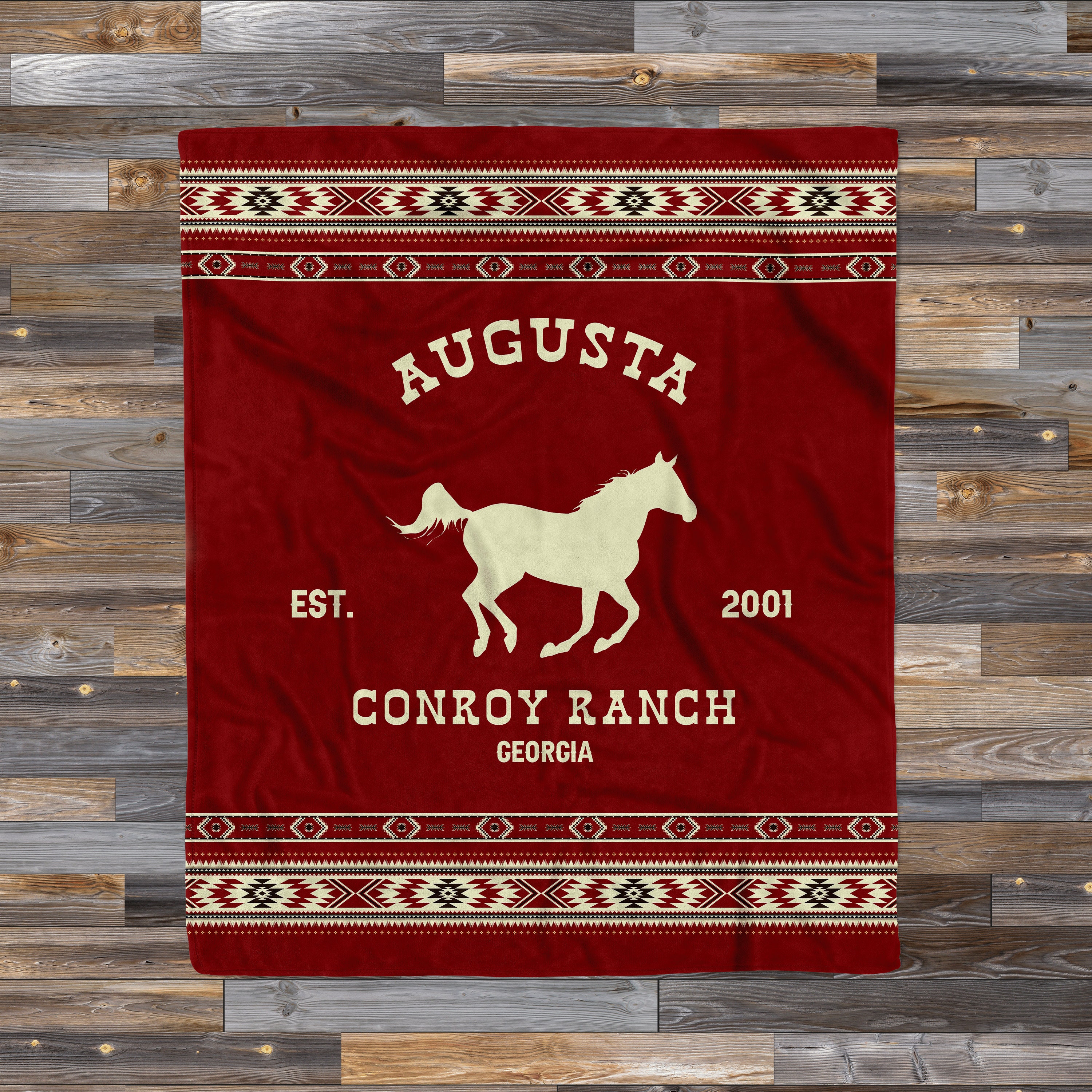 Personalized Ranch Blanket - Horse Ranch Design - National Parks ...