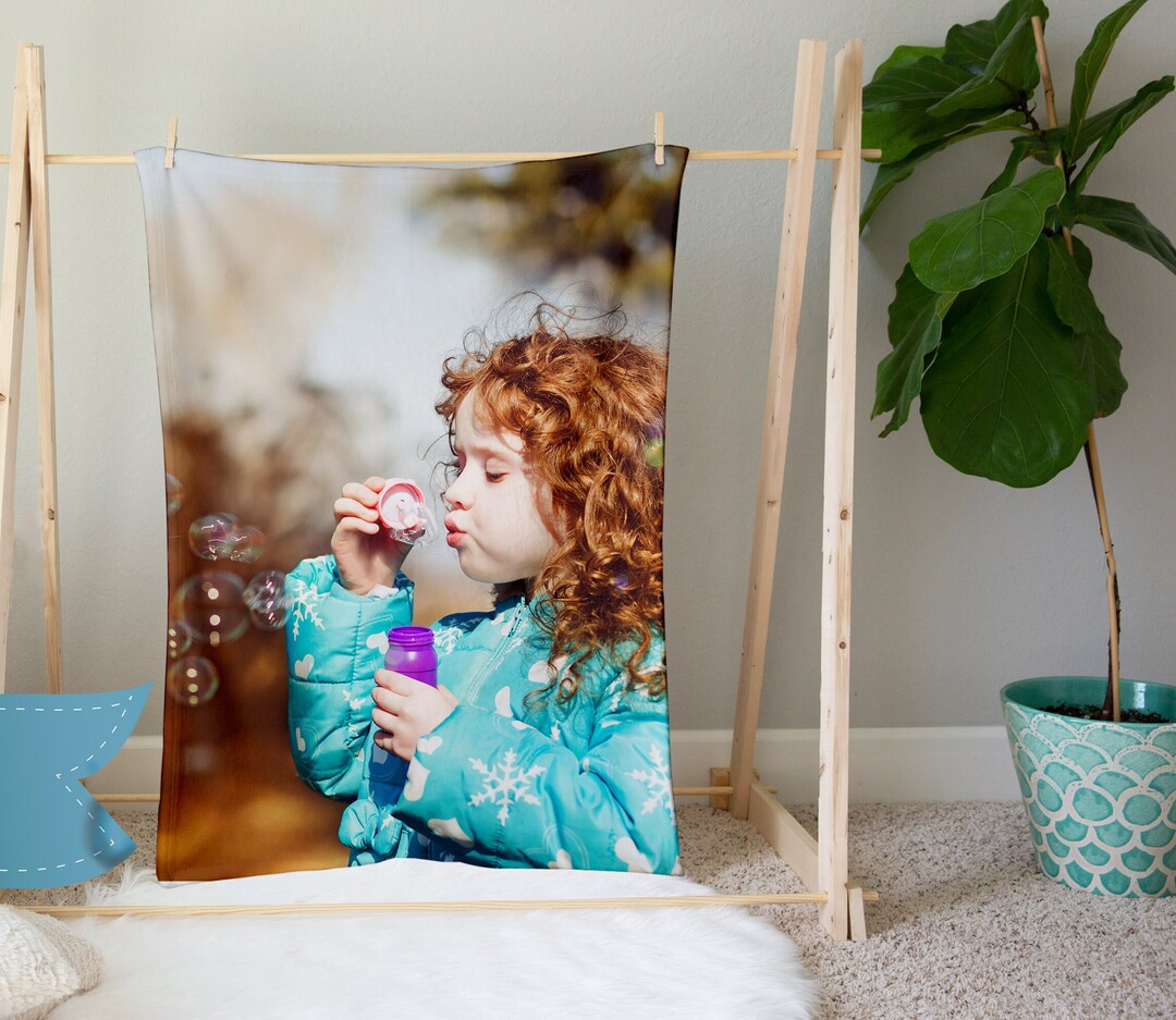 Customizable Single Photo Throw Blanket. Personalized Memorial + Gift ...