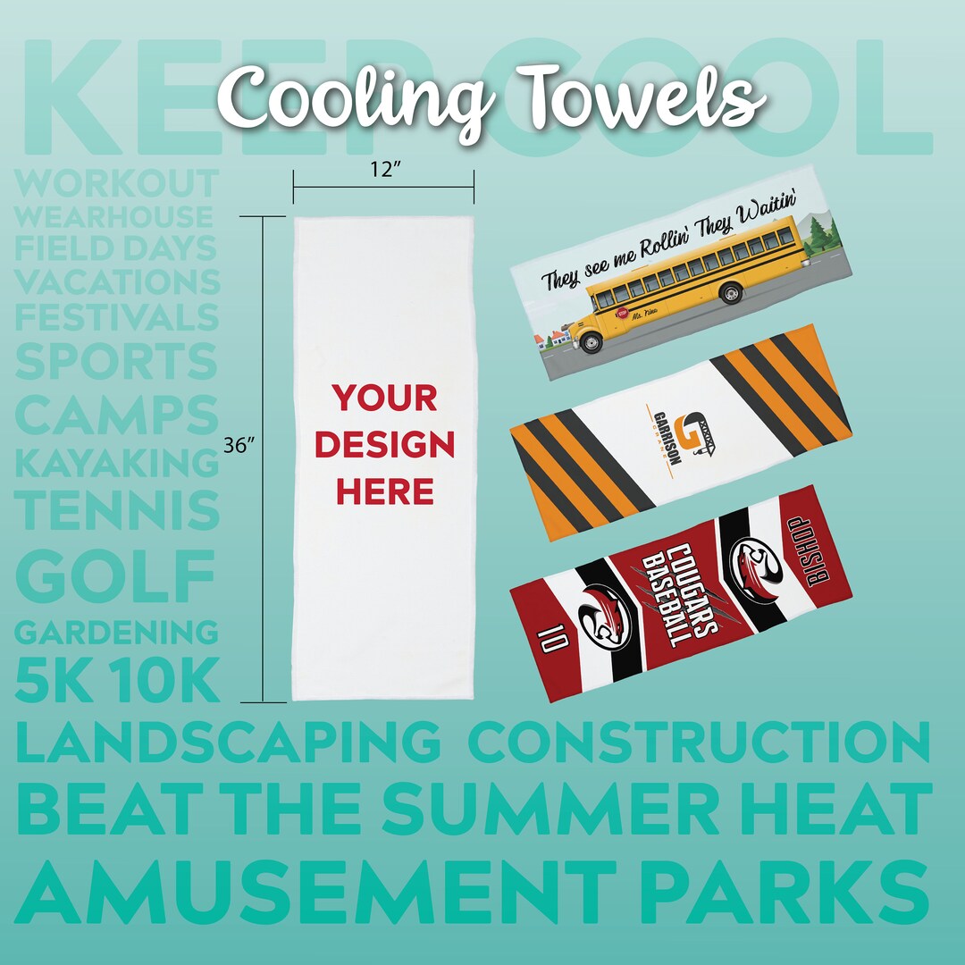 Cooling Towel Personalized-team Gifts-baseball, Football, Golf, Tennis ...