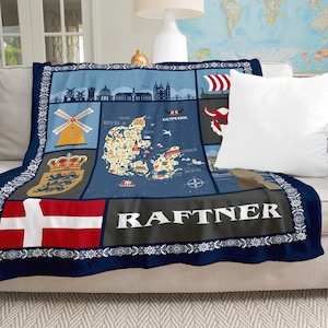 Personalized Danish Heritage Name Blanket - Denmark Heritage - Danish ...