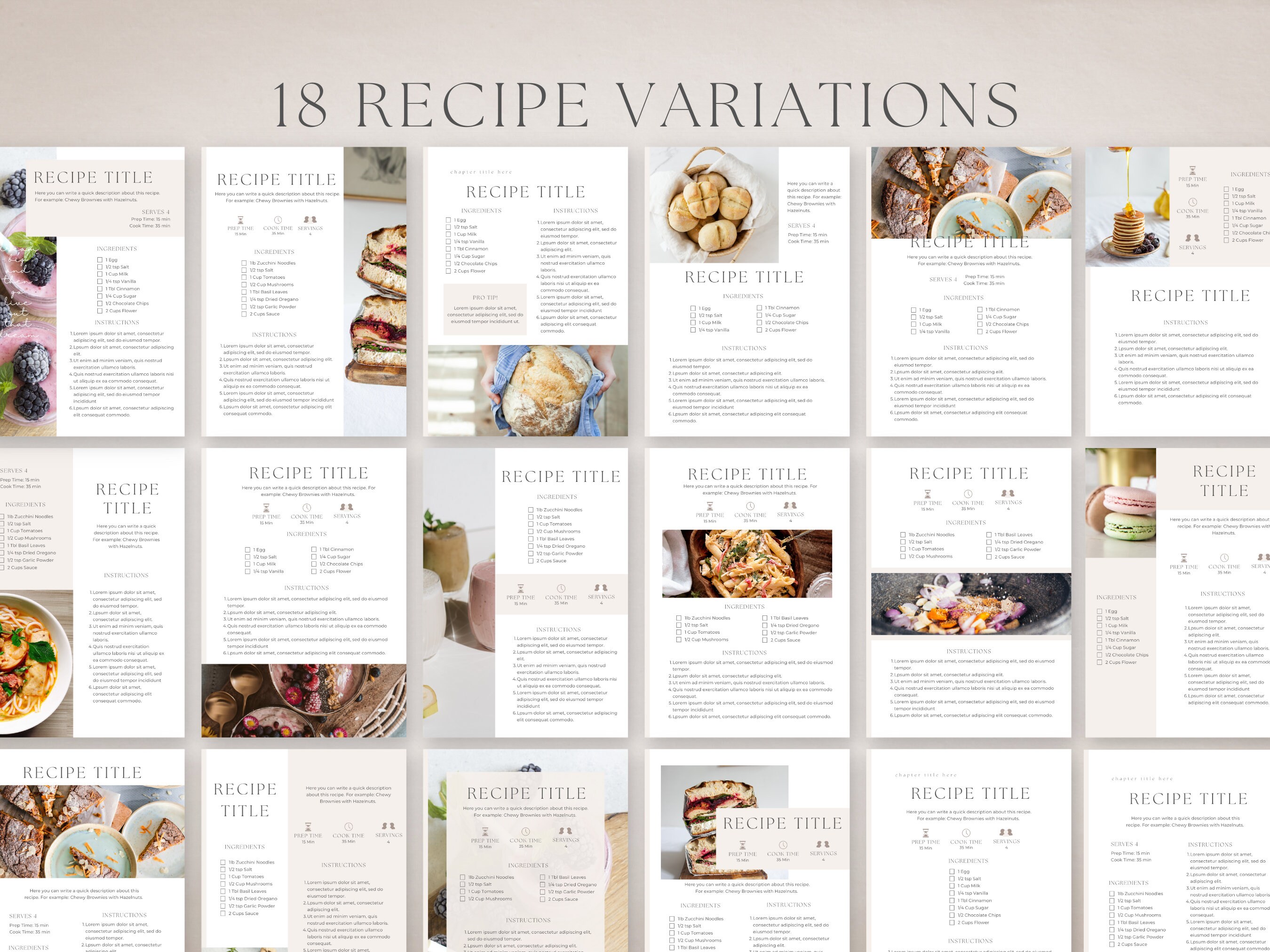 Cookbook Template, Recipe Book Template, Recipe Card, Meal Planner ...