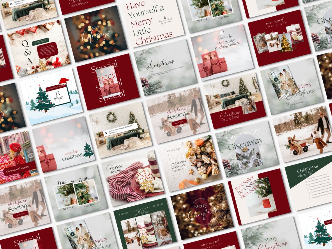 Christmas Facebook Post Templates, Christmas Facebook Templates Canva ...