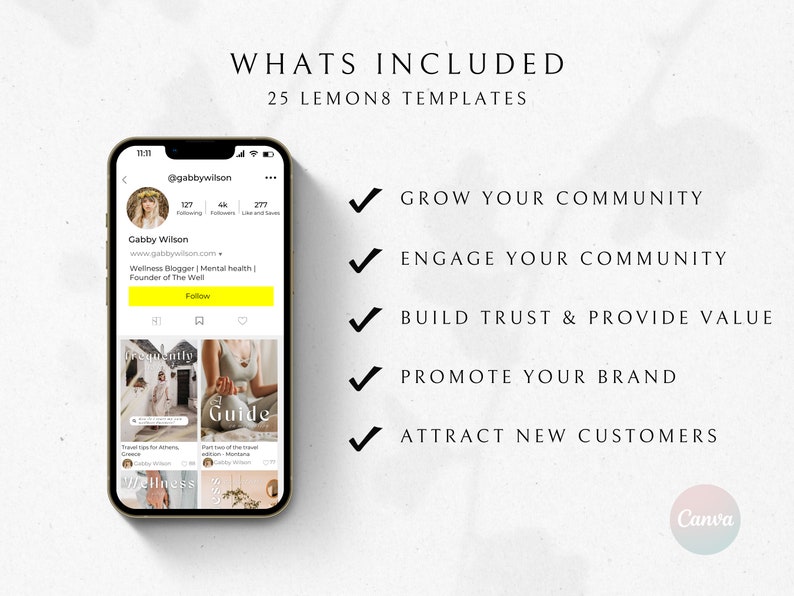 Lemon8 Template Wellness Lemon8 Template Boho Lemon8 Post Lemon8 Template Canva Lemon8