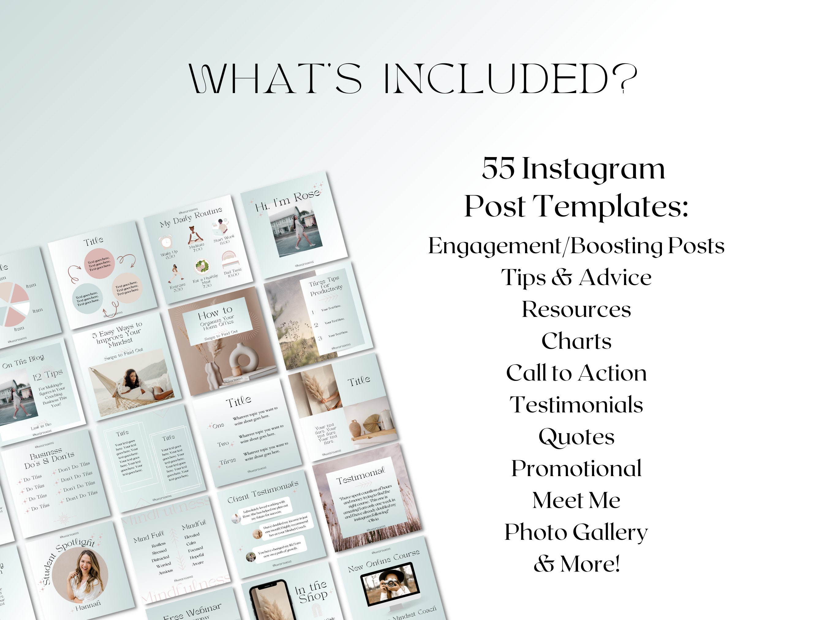 Instagram Post Canva Template for Coaches, Bloggers, Entrepreneurs ...