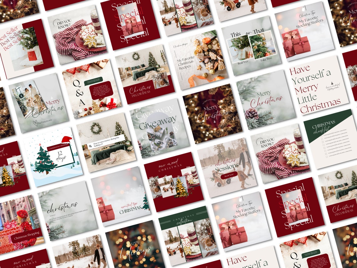 Christmas Instagram Post Templates, Christmas Instagram Templates Canva ...