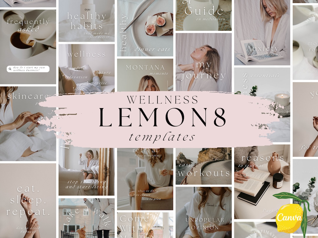 Lemon8 Template, Wellness Lemon8 Template, Boho Lemon8 Post, Lemon8 Template Canva, Lemon8 ...