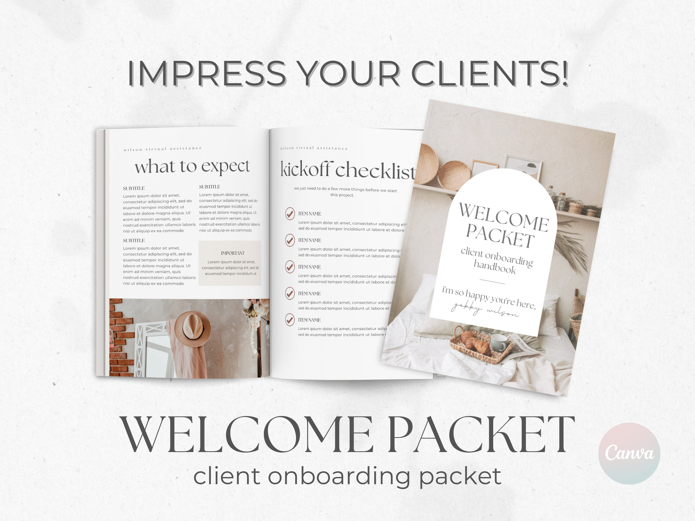 Client Welcome Packet Template Virtual Assistant Welcome Packet New Client Service Guide