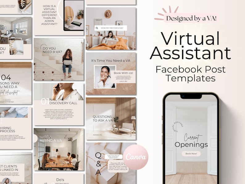 Virtual Assistant Facebook Templates VA Facebook Templates - Etsy