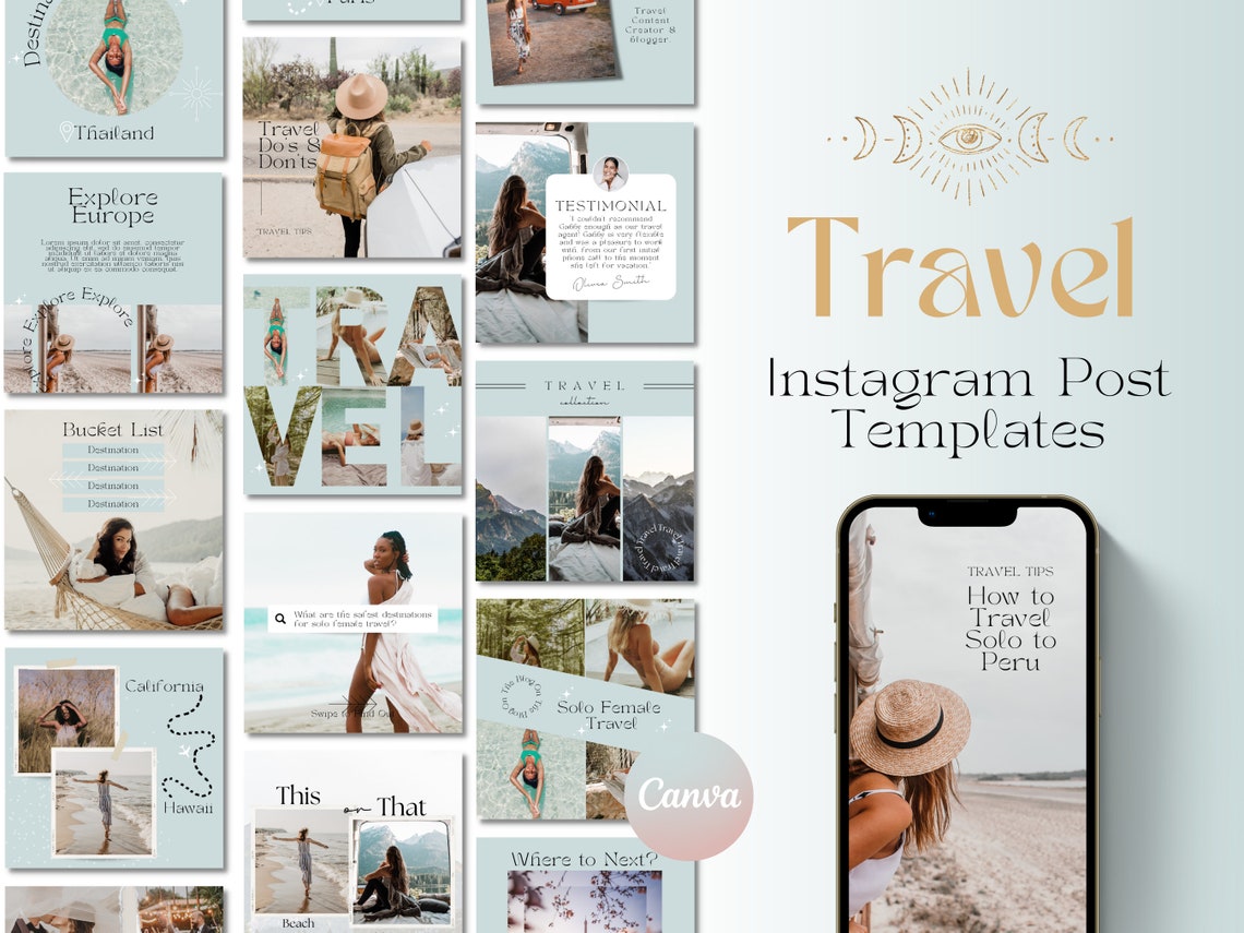 Travel Instagram Templates Travel Agent Template Travel - Etsy
