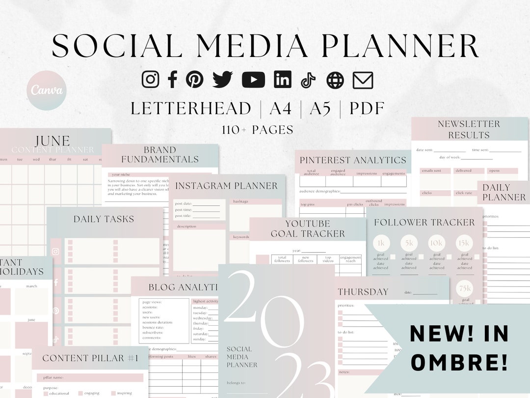 Social Media Planner, Content Planner, Instagram Planner, Blog Planner ...