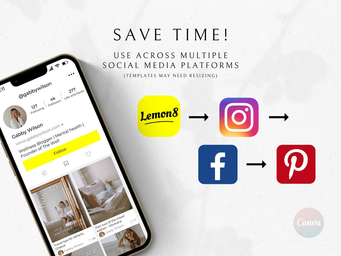 Lemon8 Template Wellness Lemon8 Template Boho Lemon8 Post - Etsy