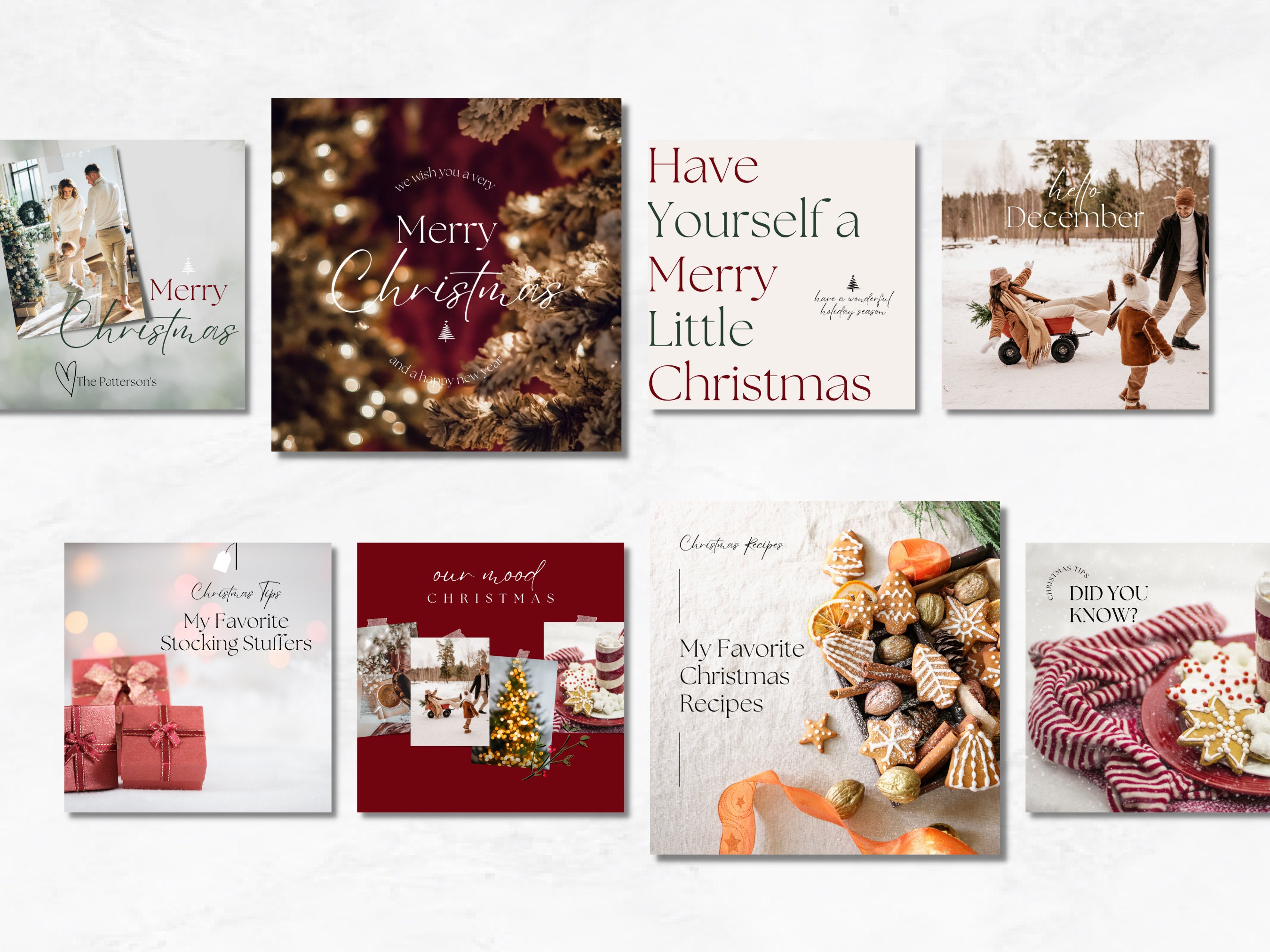 Christmas Social Media Templates, Holiday Social Media Templates ...