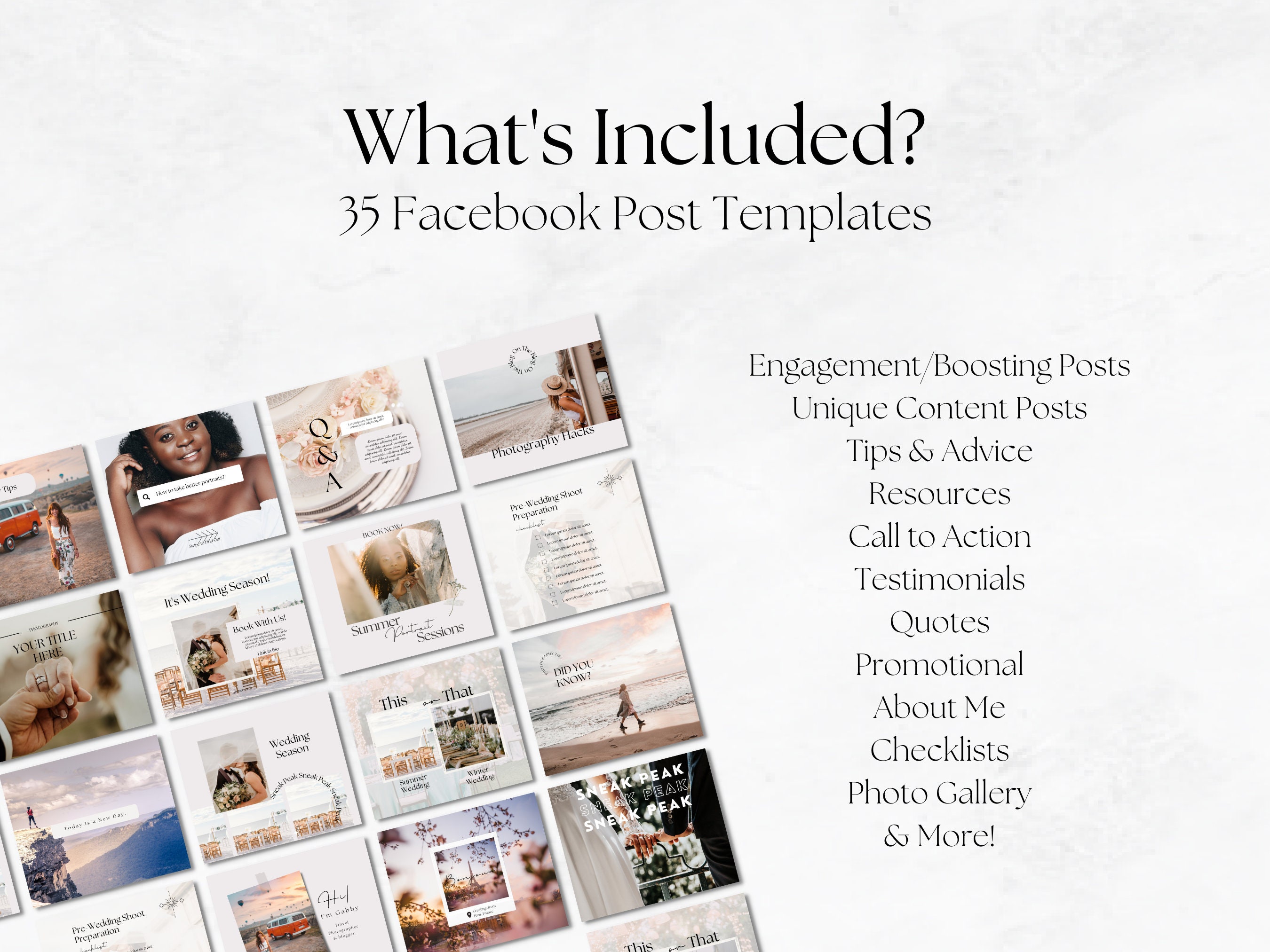 Photography Facebook Template, Photographer Facebook Post, Branding Kit ...