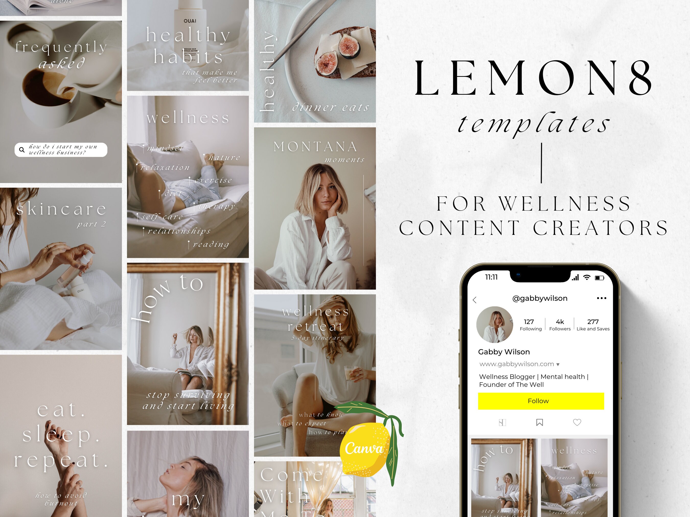 Lemon8 Template Wellness Lemon8 Template Boho Lemon8 Post - Etsy