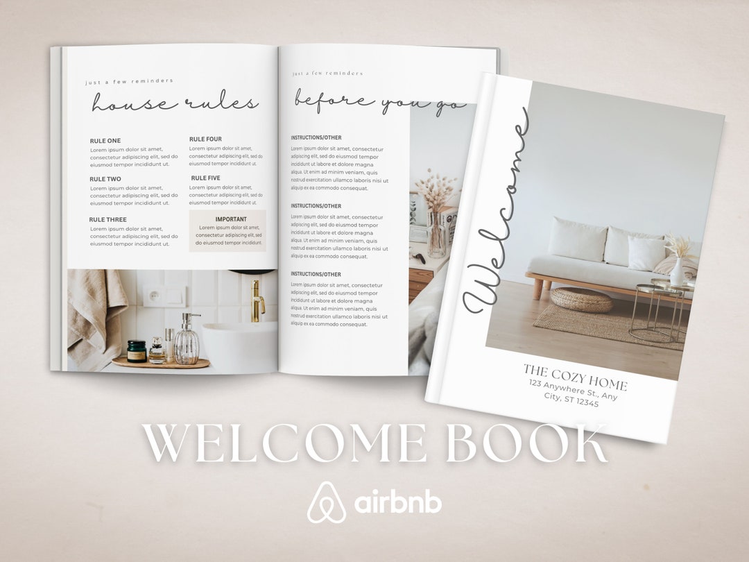 Airbnb Welcome Book Template, House Host Manual Guidebook Template ...