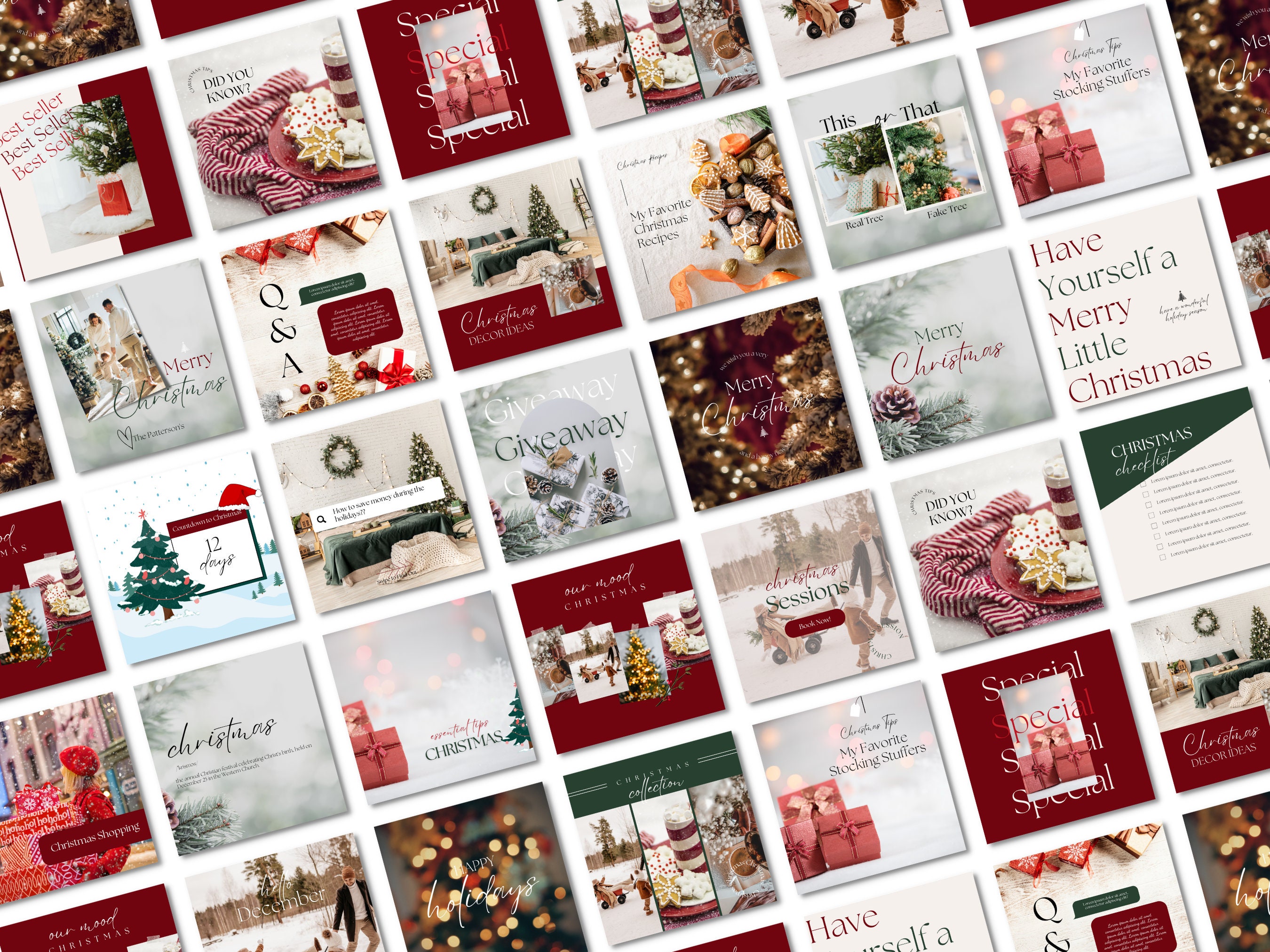 Christmas Social Media Templates, Holiday Social Media Templates ...