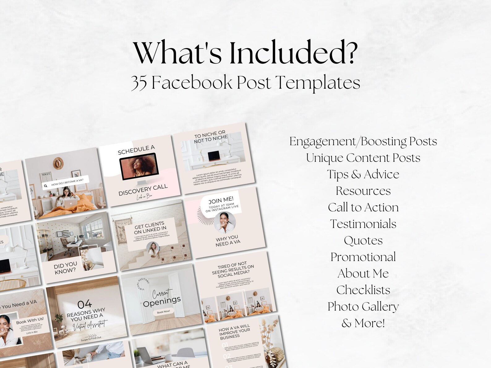Virtual Assistant Facebook Templates VA Facebook Templates - Etsy