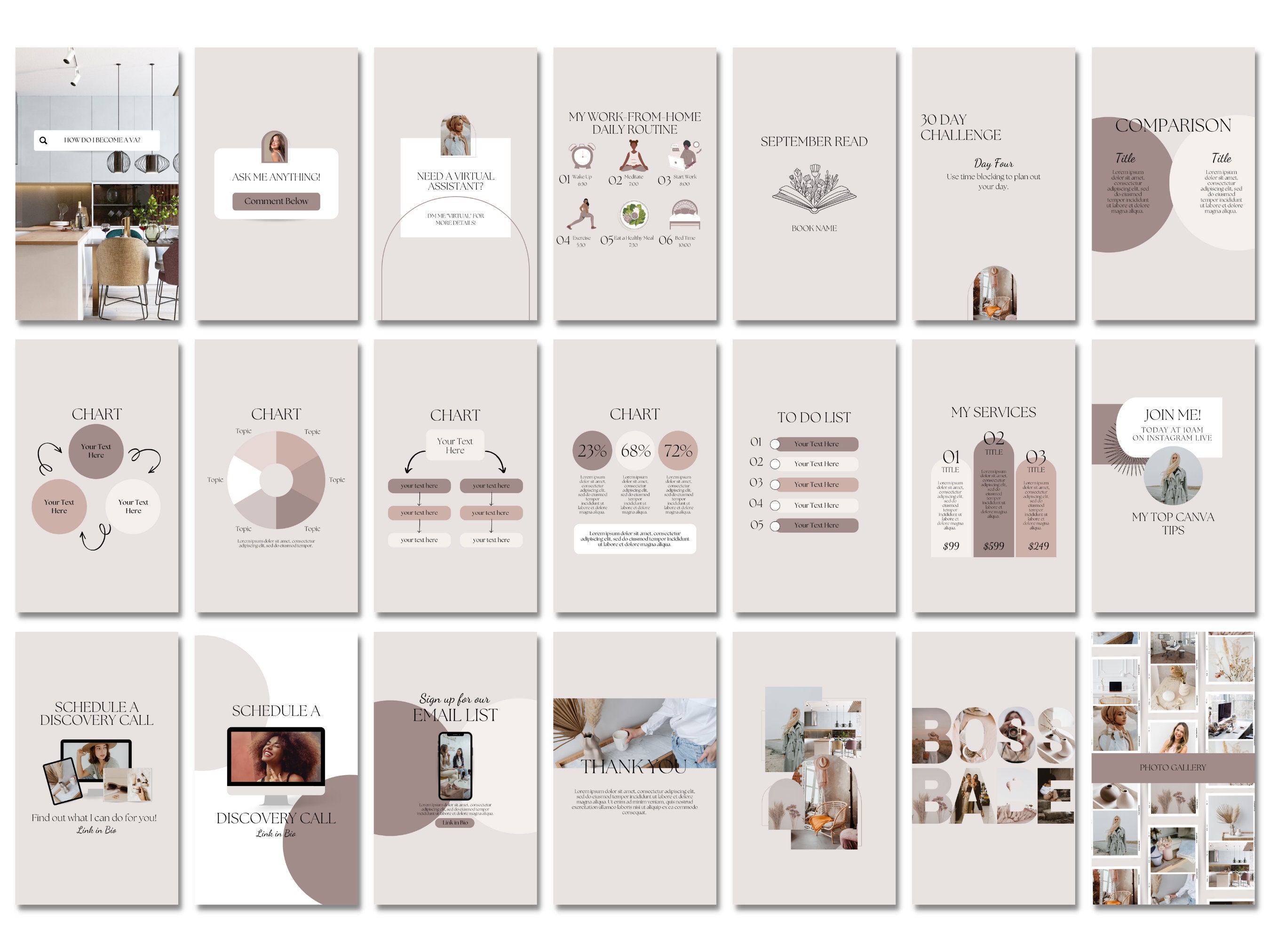 Virtual Assistant Instagram Story Templates, VA Instagram Templates, VA ...