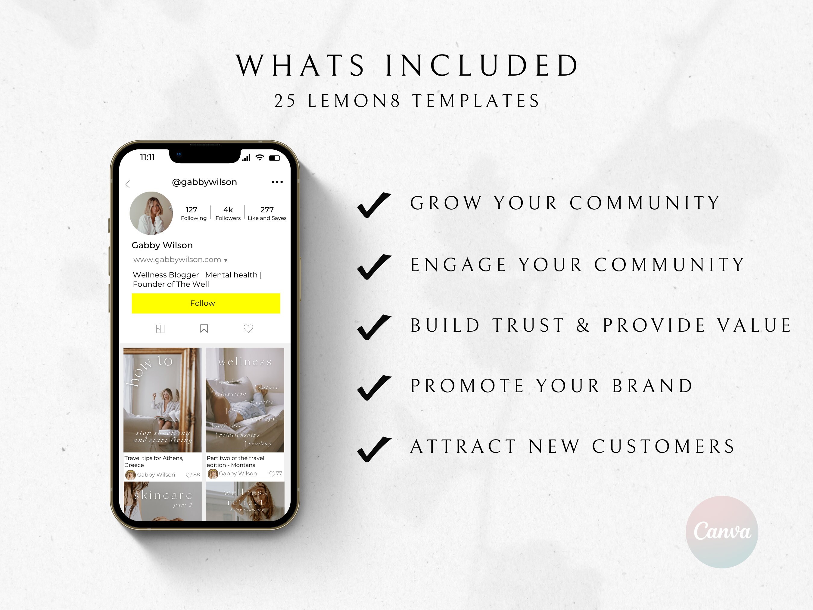 Lemon8 Template, Wellness Lemon8 Template, Boho Lemon8 Post, Lemon8 ...