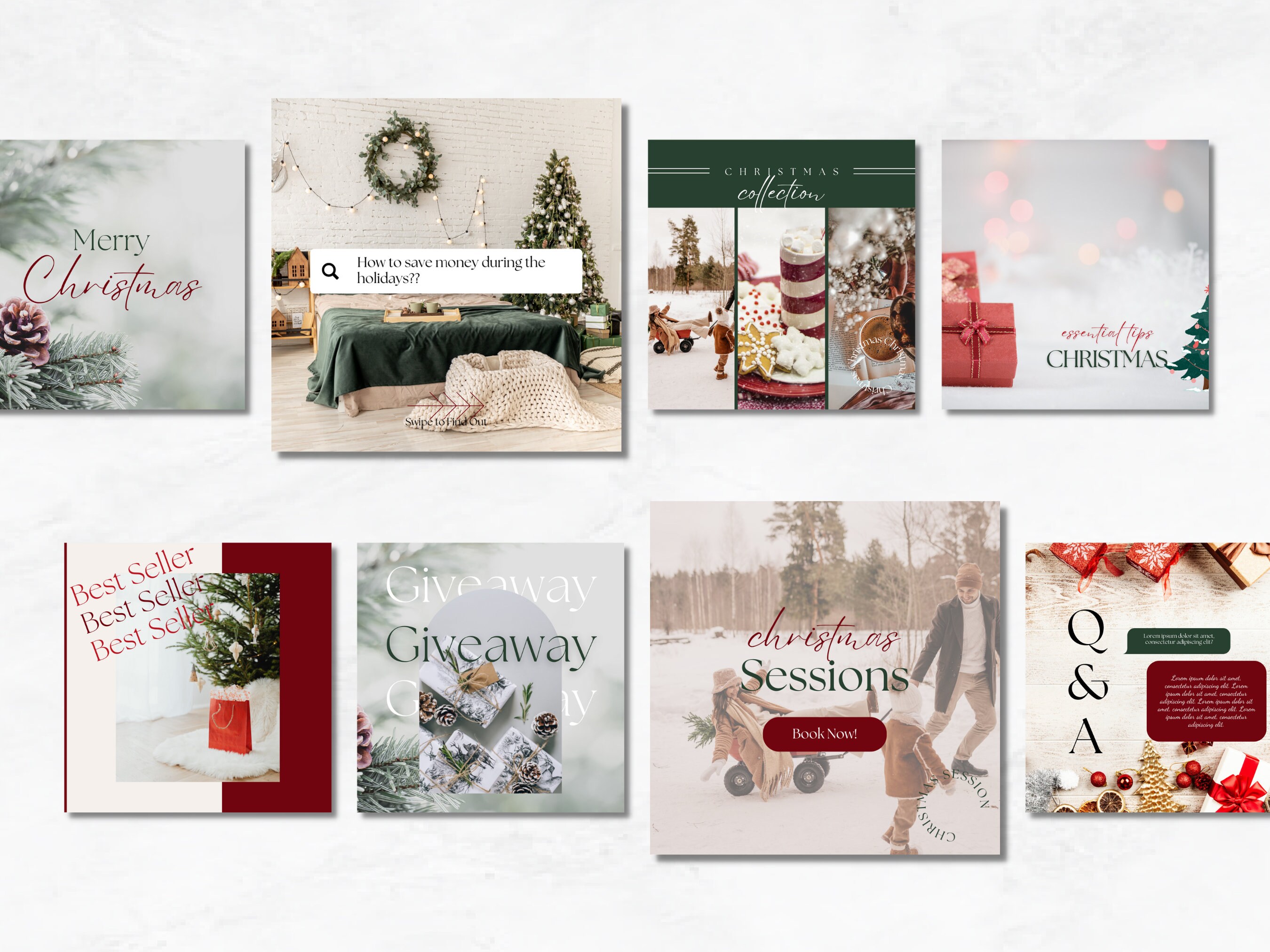 Christmas Instagram Post Templates, Christmas Instagram Templates Canva ...
