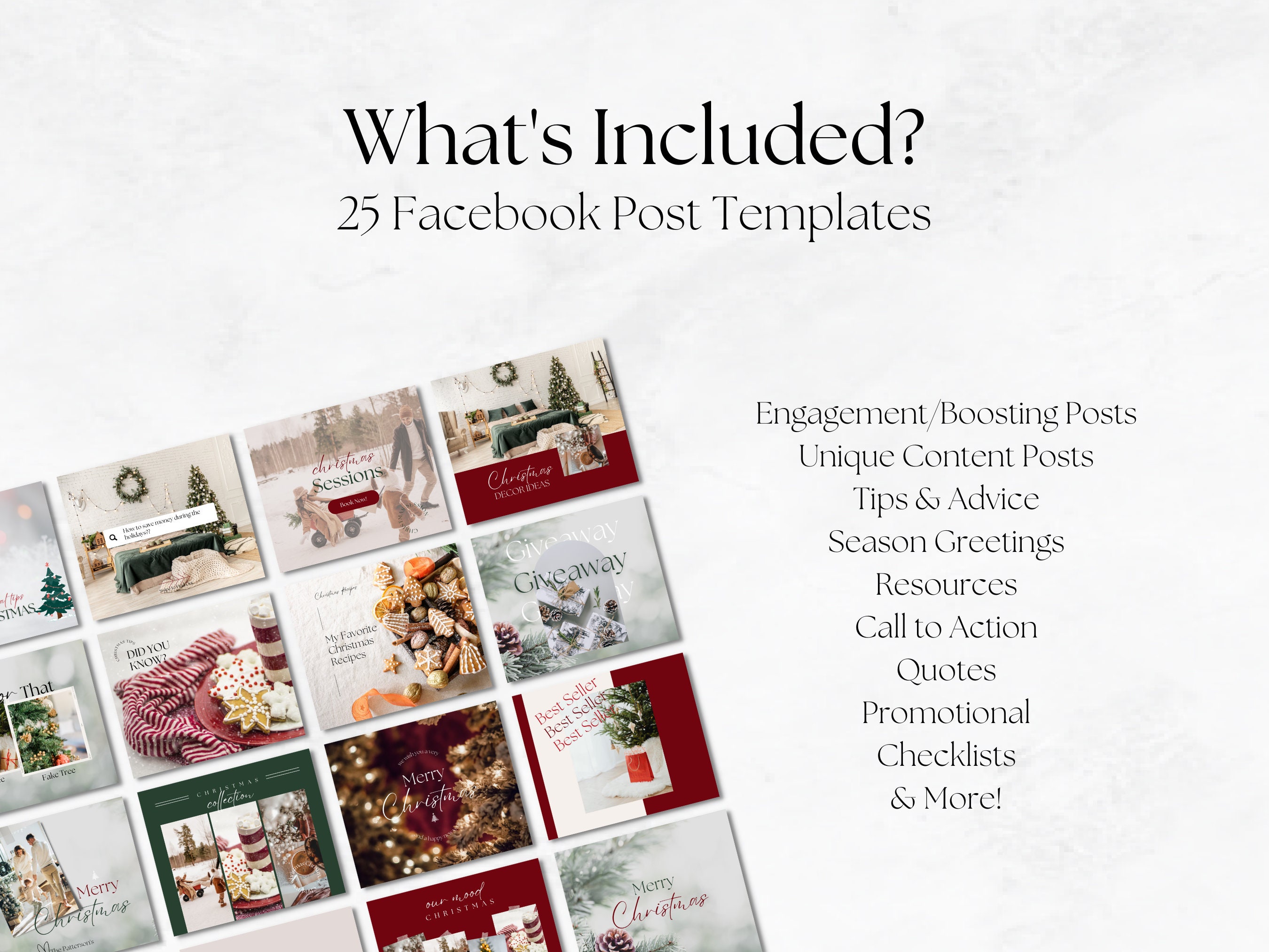 Christmas Facebook Post Templates, Christmas Facebook Templates Canva ...