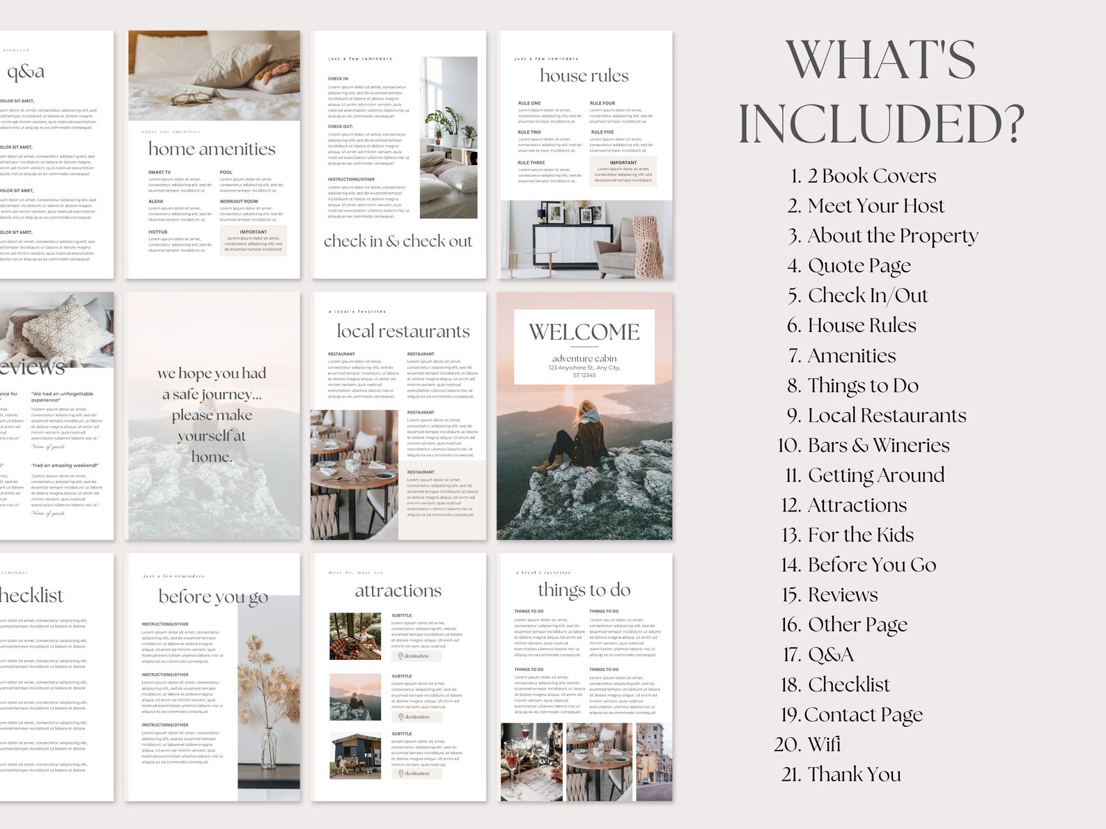 Airbnb Welcome Book Template, House Host Manual Guidebook Template ...