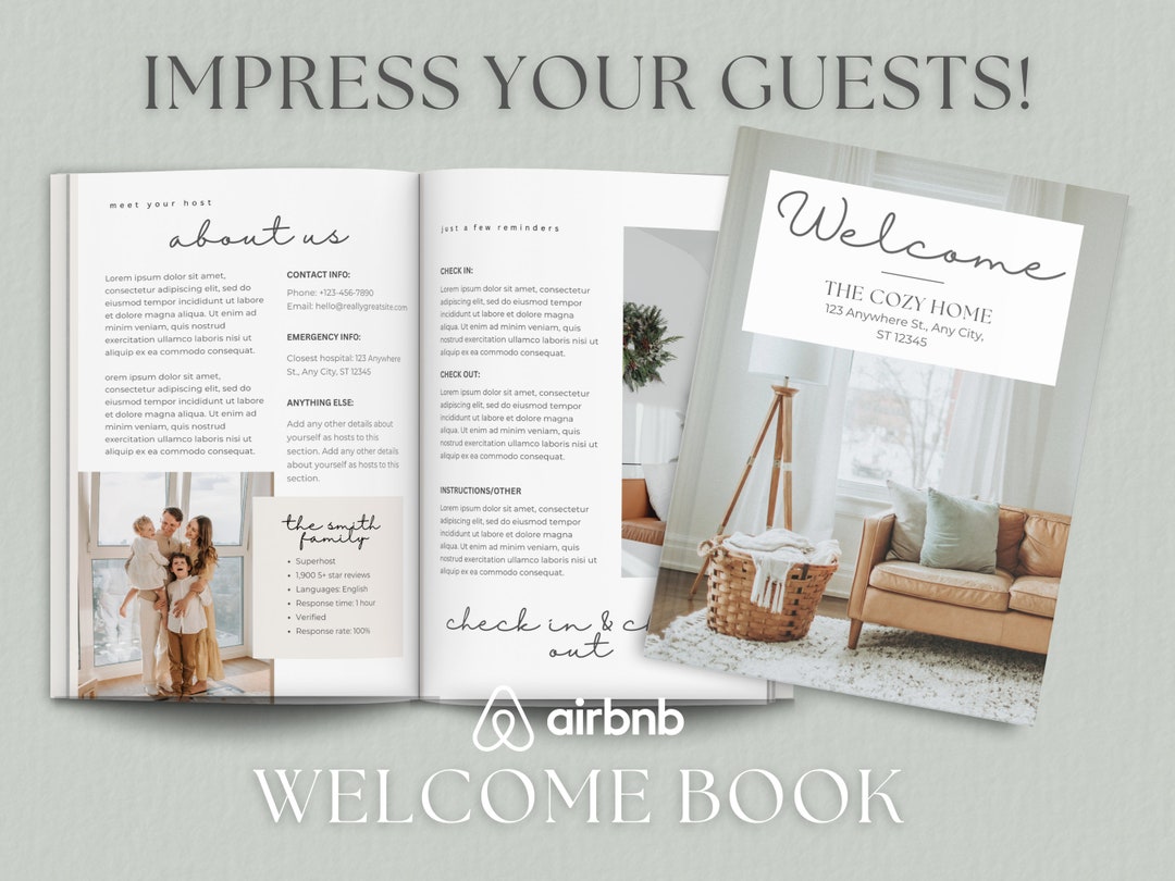 Airbnb Welcome Book Template, House Host Manual Guidebook Template ...
