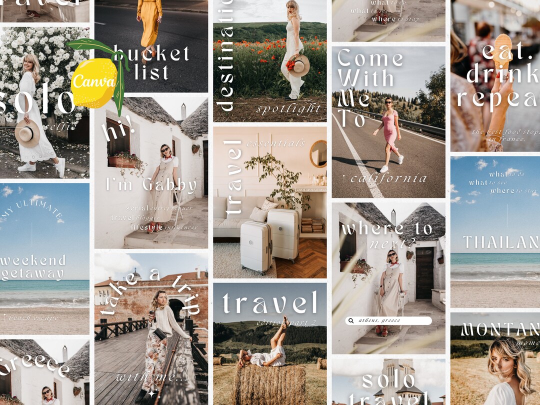 Lemon8 Template, Travel Lemon8 Template, Boho Lemon8 Post, Lemon8 Template Canva, Lemon8 Content ...