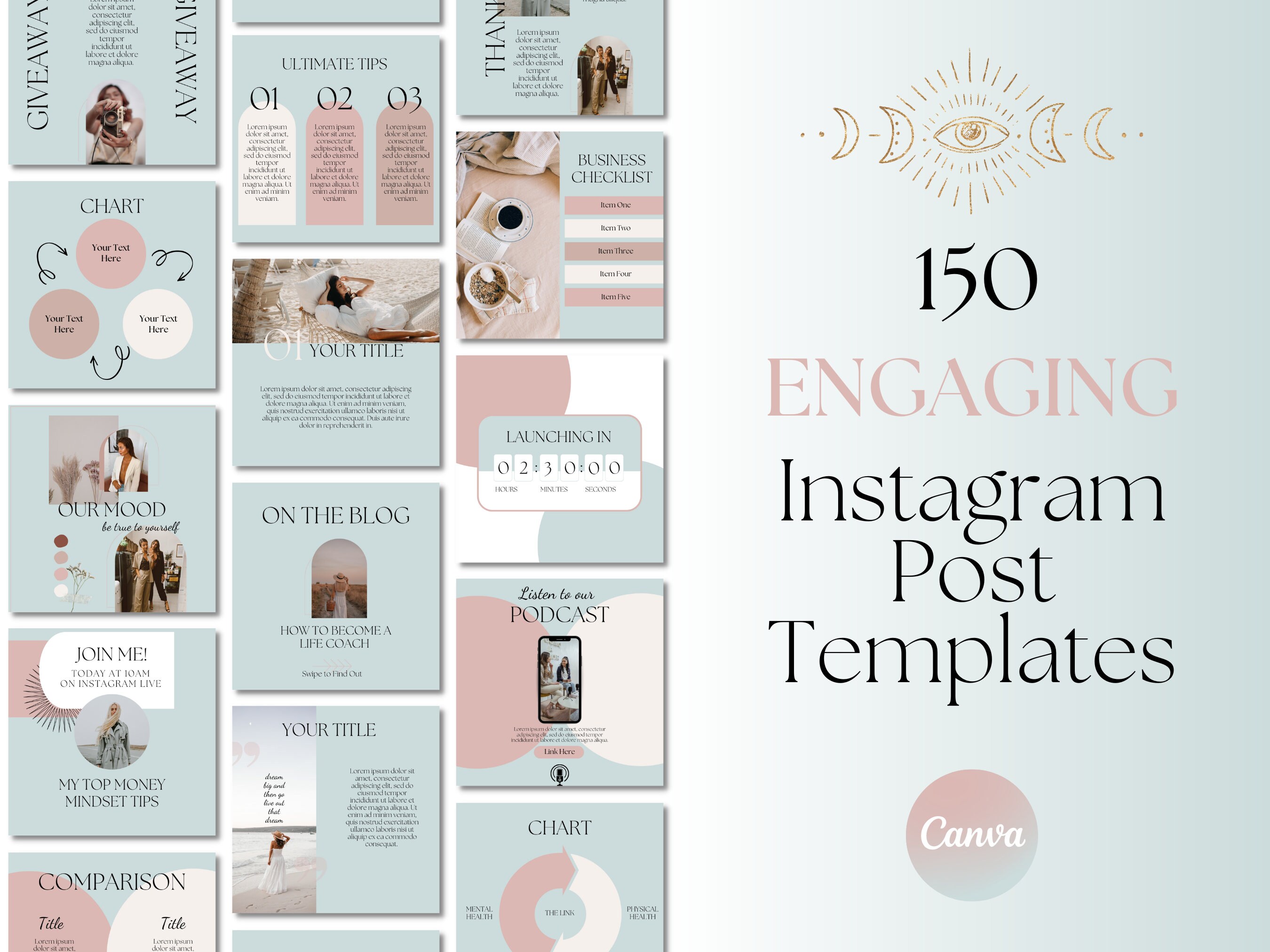 Instagram Post Canva Template for Coaches, Bloggers, Entrepreneurs ...