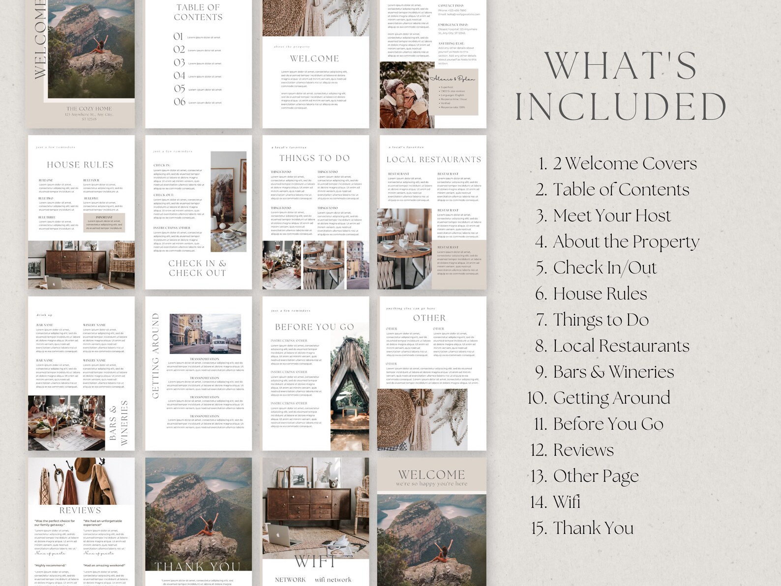 Airbnb Welcome Book Template, House Host Manual Guidebook Template ...