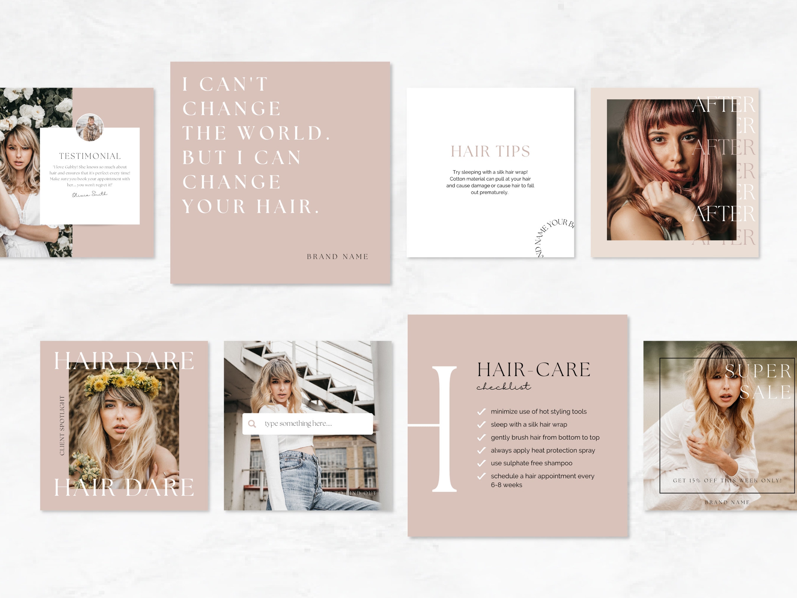Hairstylist Social Media Templates, Hair Salon Template, Hairdresser ...