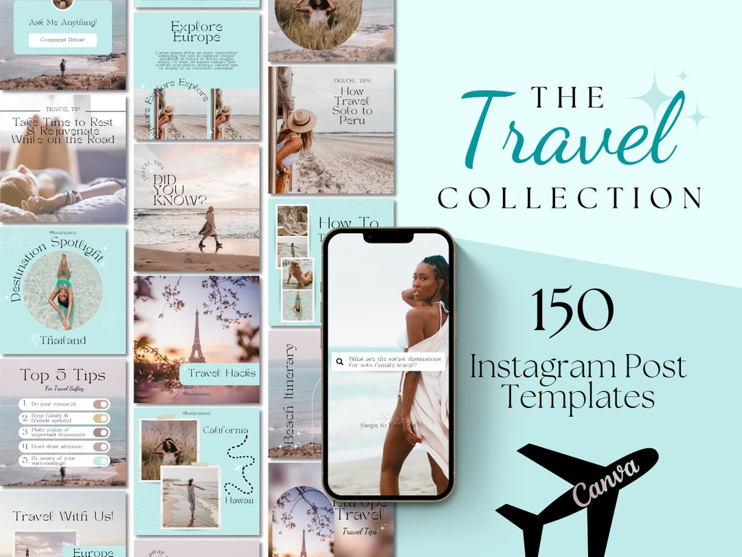 Travel Instagram Templates, Travel Agent Template, Travel Blogger ...