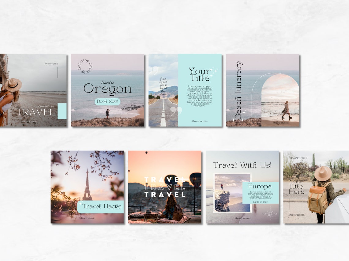 Travel Instagram Templates, Travel Agent Template, Travel Blogger ...