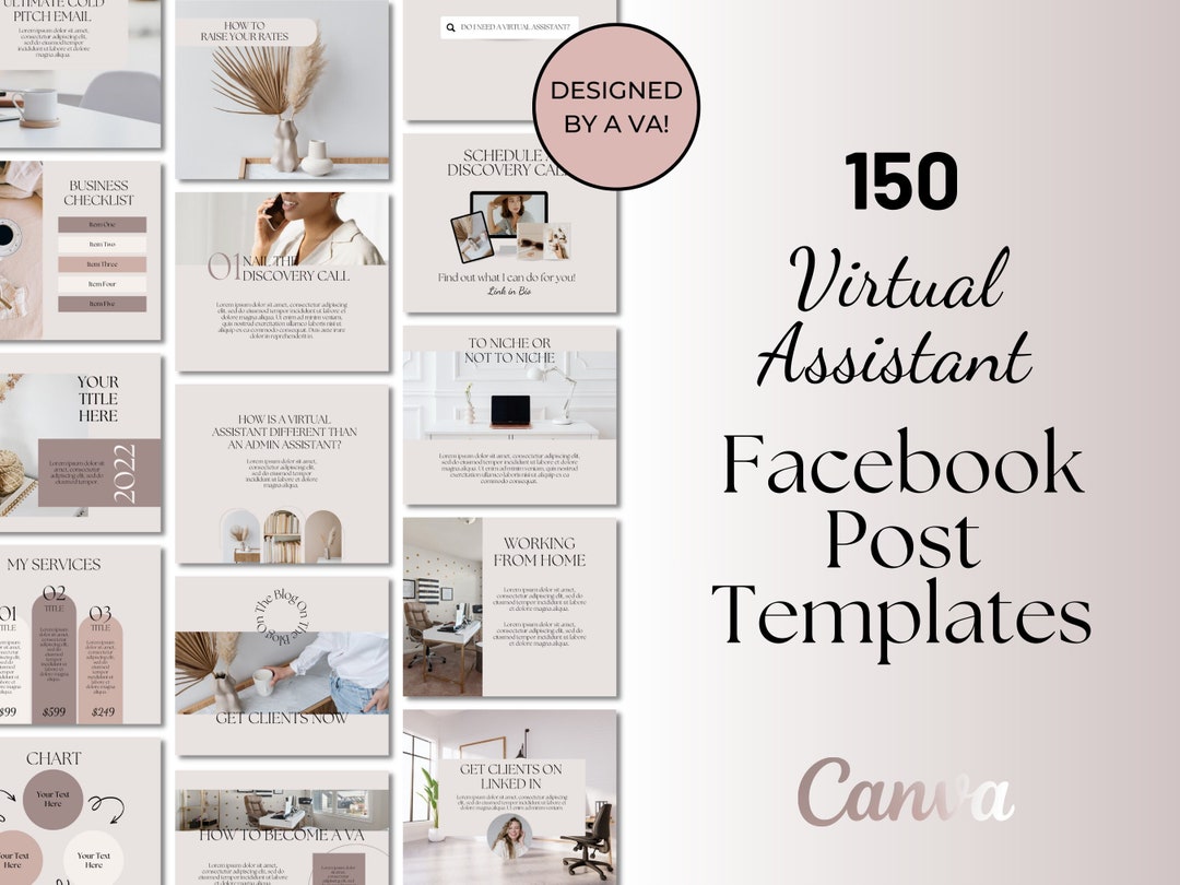 Virtual Assistant Facebook Post Templates, VA Facebook Templates, VA ...
