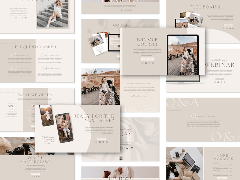 Online Course Slide Deck Template, Webinar Template, Course Creator ...